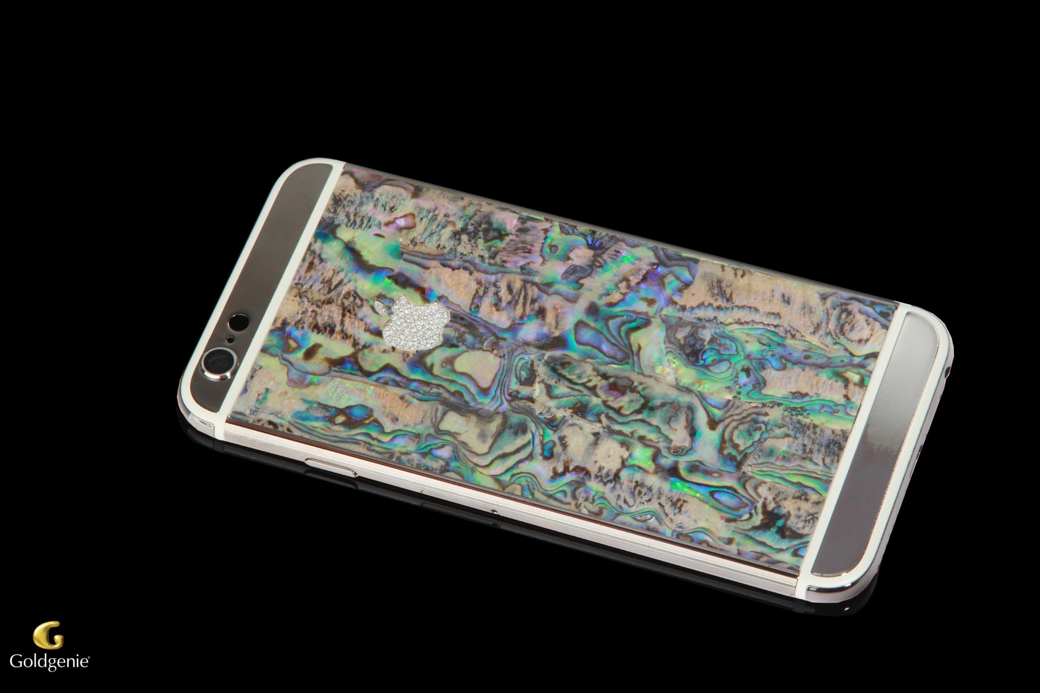 Platinum Mother of Pearl iPhone 6 Flat 1 - Goldgenie Official Blog