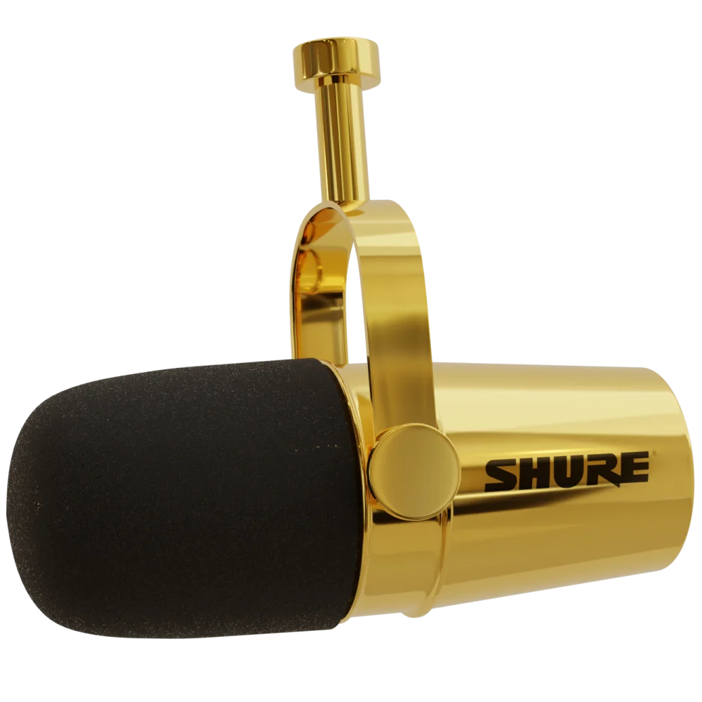 24k Gold SHURE MV7 Microphone by Goldgenie - Goldgenie Official Blog