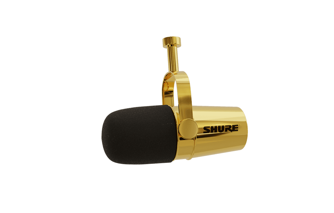The SHURE MV7 - 24k Gold Plated Podcast Microphone - Goldgenie