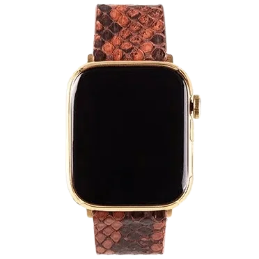 Luxury Brown Python Apple Watch 9 Strap Buy Now | Goldgenie