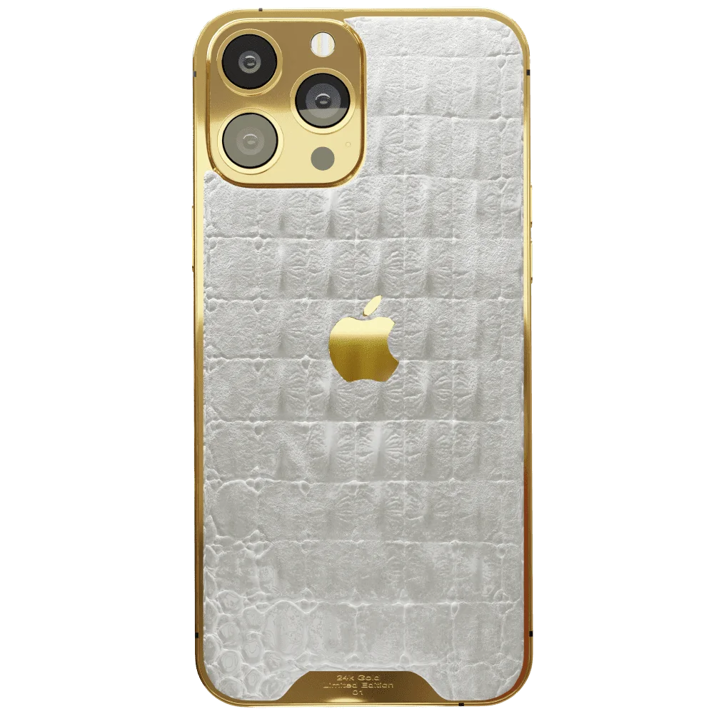 Grey Croc Leather iPhone 16 Pro & Pro Max - Goldgenie