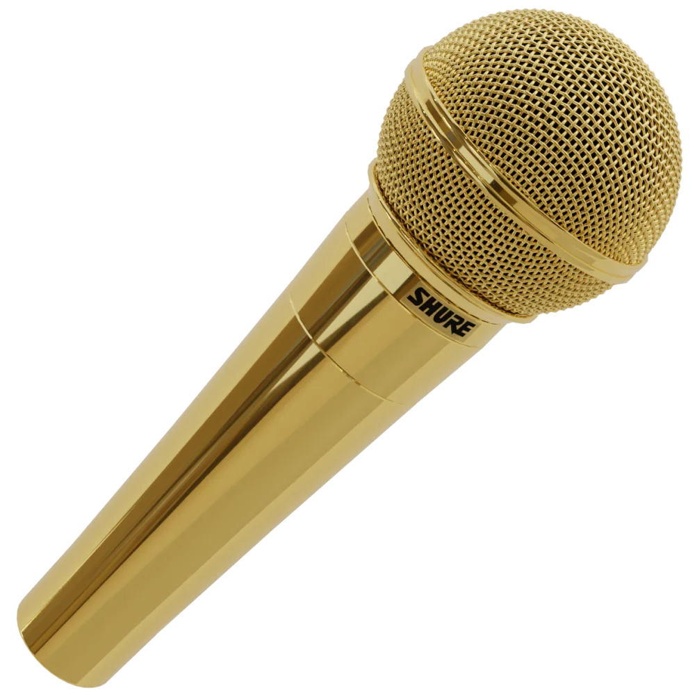 The SHURE SM58 – 24k Gold Plated Dynamic Microphone - Goldgenie